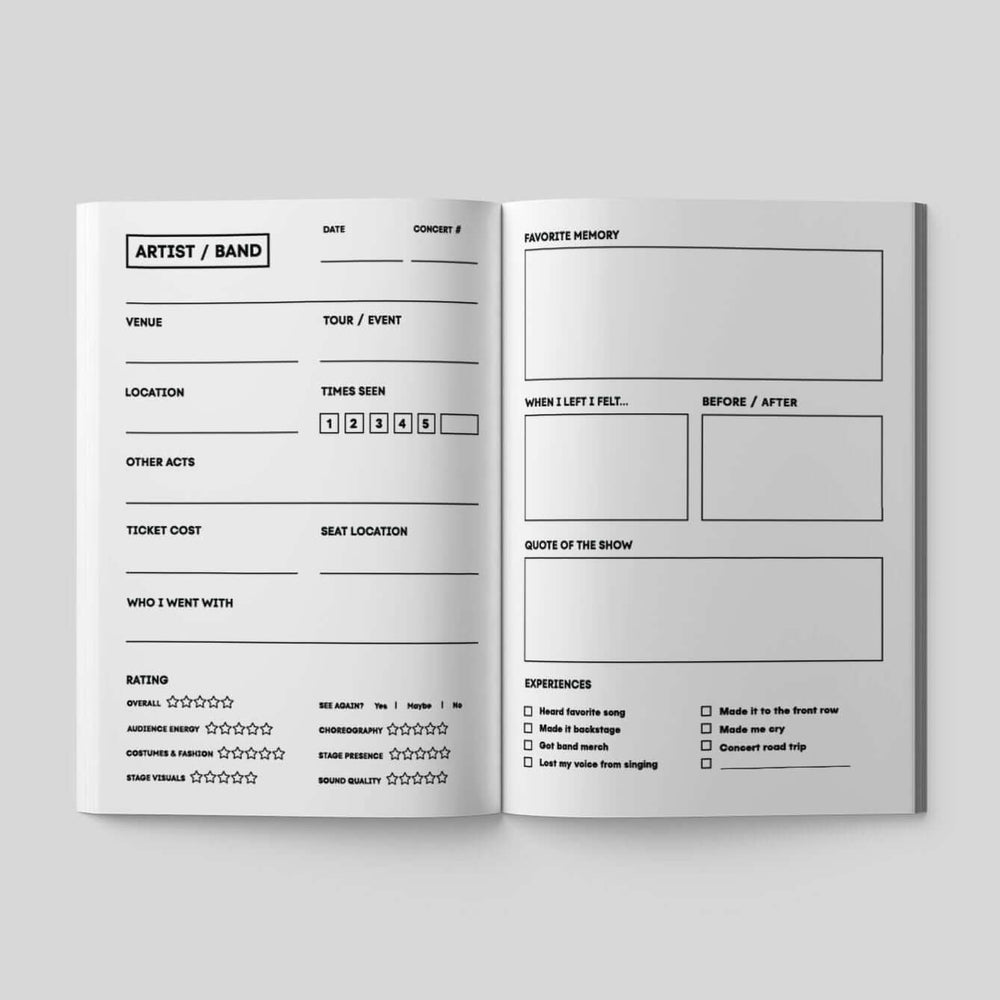 Concerts Remembered: Ultimate Concert Journal – Timeside